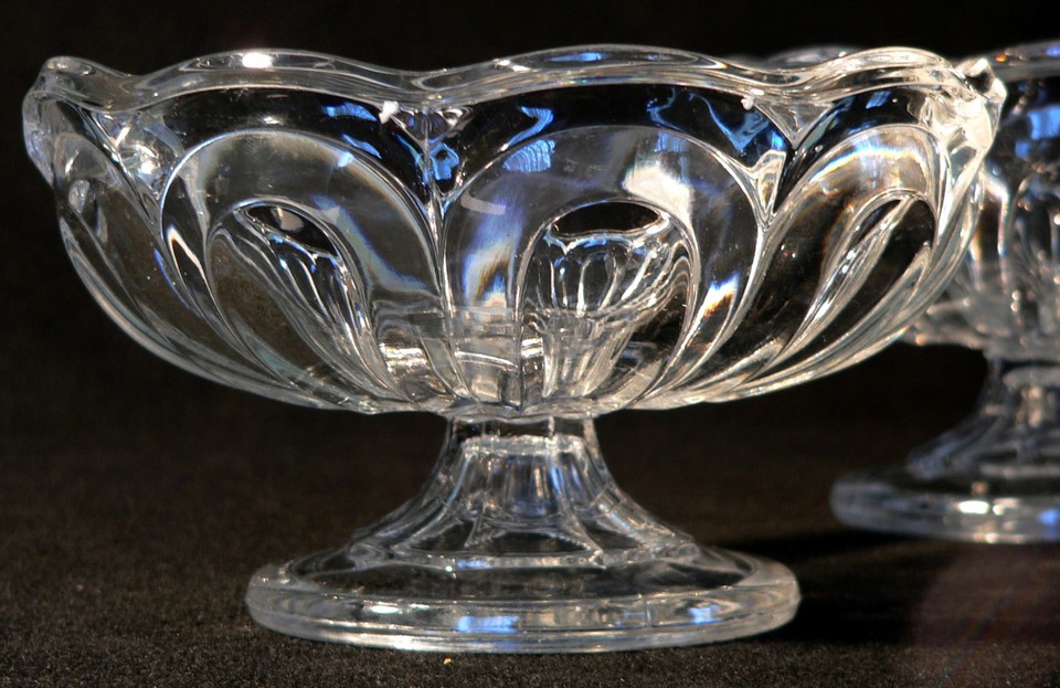 eapg Pair Low COMPOTEs, Seneca Loop, McKee, American Pattern Glass ...