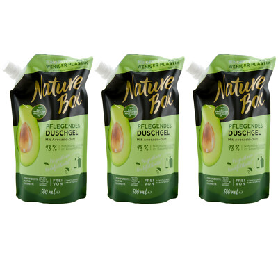 Nature Box Shower Gel Refill Bags With Kaltgepresstem Avocado-Oil 3 X ...