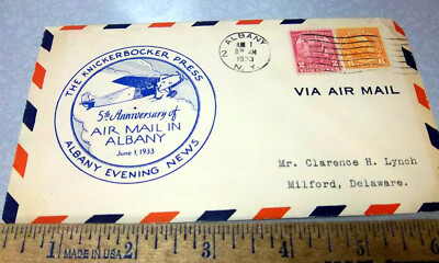 New York stamped letter envelope Cover, Knickerbocker Press 1933 Albany ...