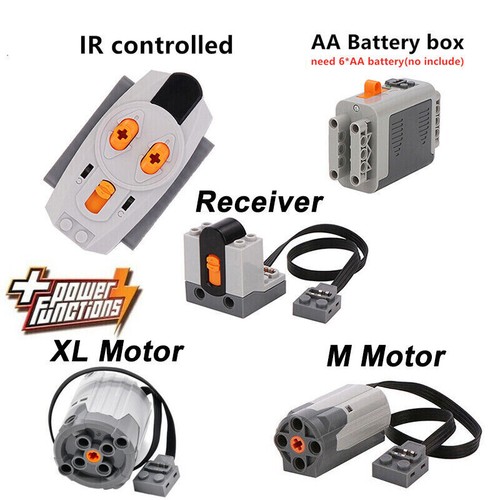 5pcs Power Functions Battery Box XL M Motor IR Receiver Controlled Set ...