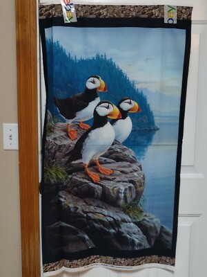 Black Puffins Panel Digital Panel by Elizabeth Studio btp | eBay