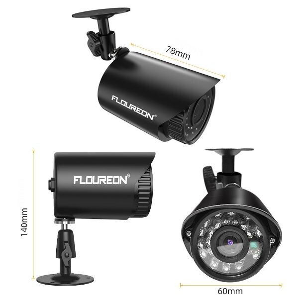 Floureon Security Camera NTSC System 4/8 AHD Cameras, 720P/1080P, 4CH ...