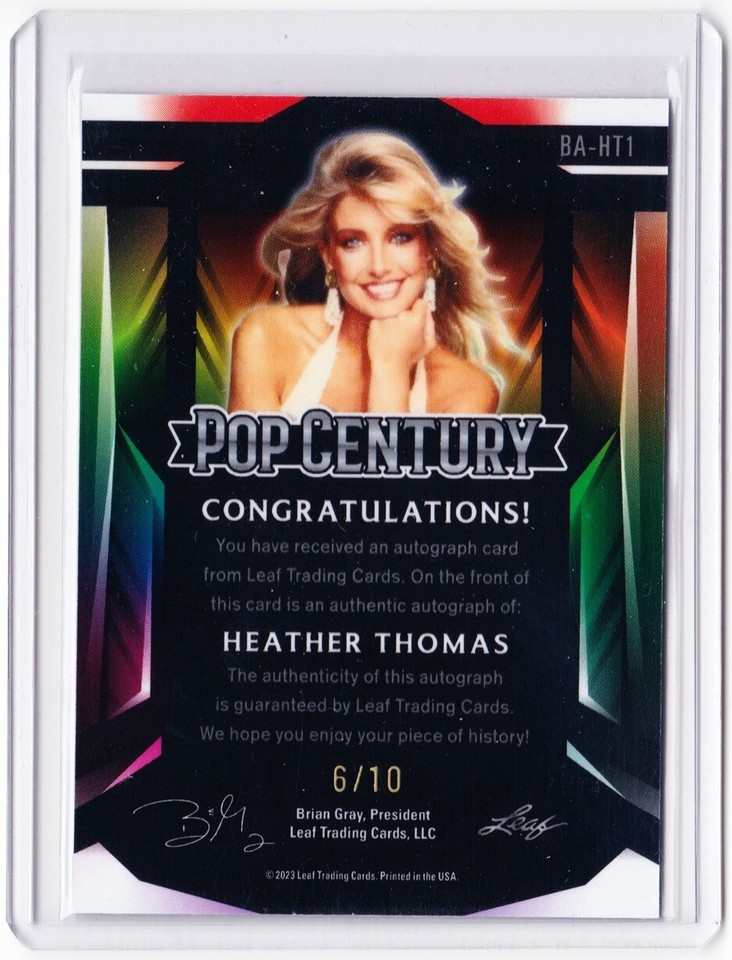 Heather Thomas 2023 Leaf Pop Century Autograph Card # /10 !! The Fall ...