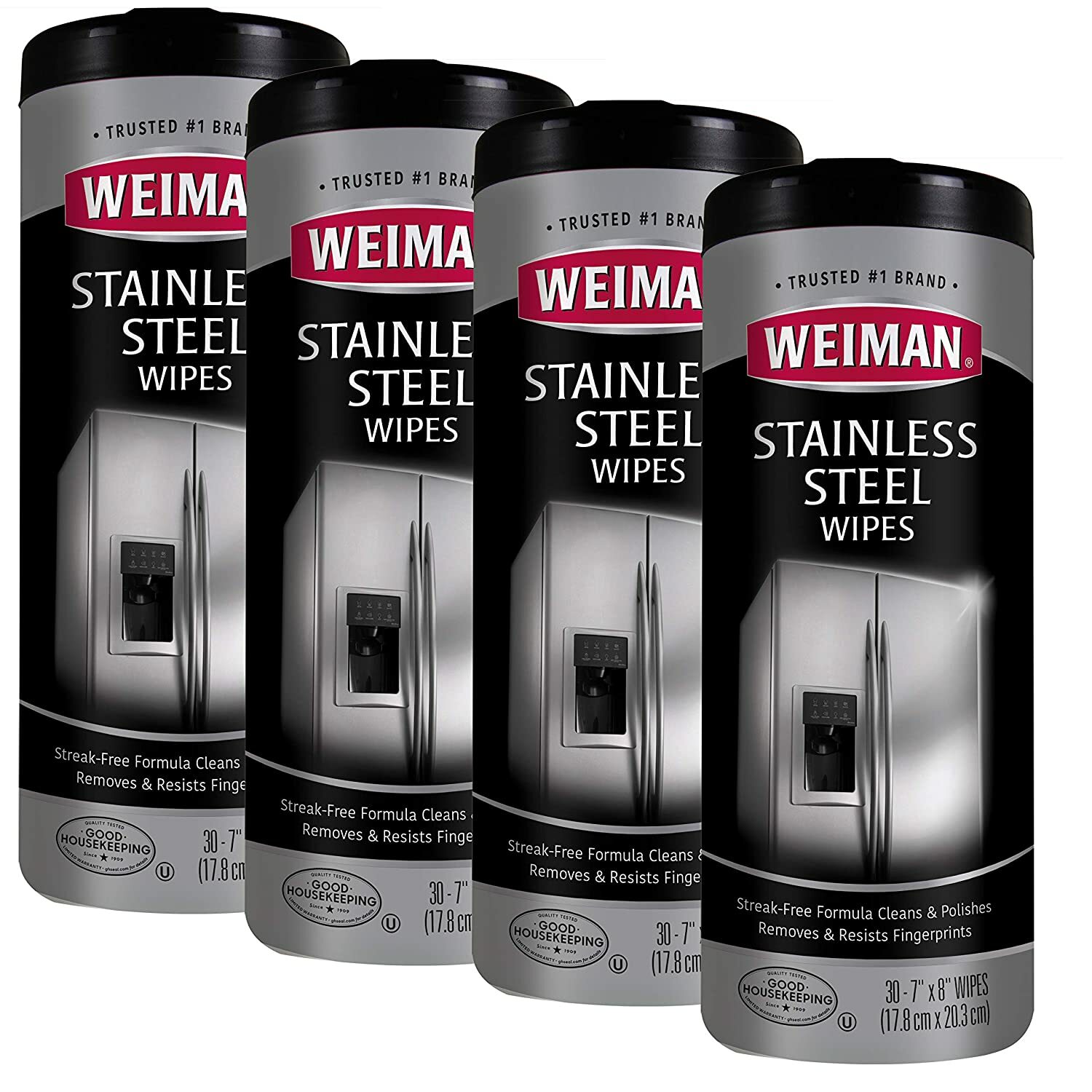 4PK Weiman Stainless Steel Surface Cleaning Polishing Protecting Wipes ...