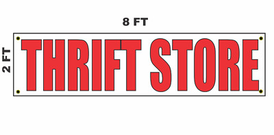 THRIFT STORE Banner Sign 2x8 for Business Shop Building Store Front | eBay