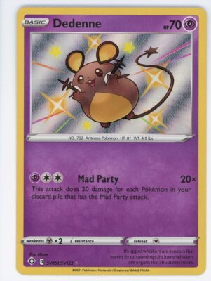 Pokemon Shiny Dedenne SV051/SV122 Shiny Vault Shining Fates NM/MT ...