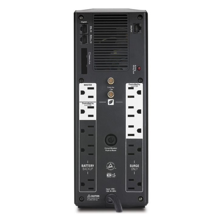 APC Back-UPS Pro 1500VA/865W Tower 120V 10x NEMA 5-15R outlets BR1500G ...
