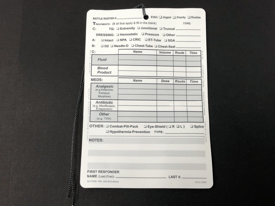 Tactical Combat Casualty Care Cards TCCC IFAK EMS (10 Pack) | eBay