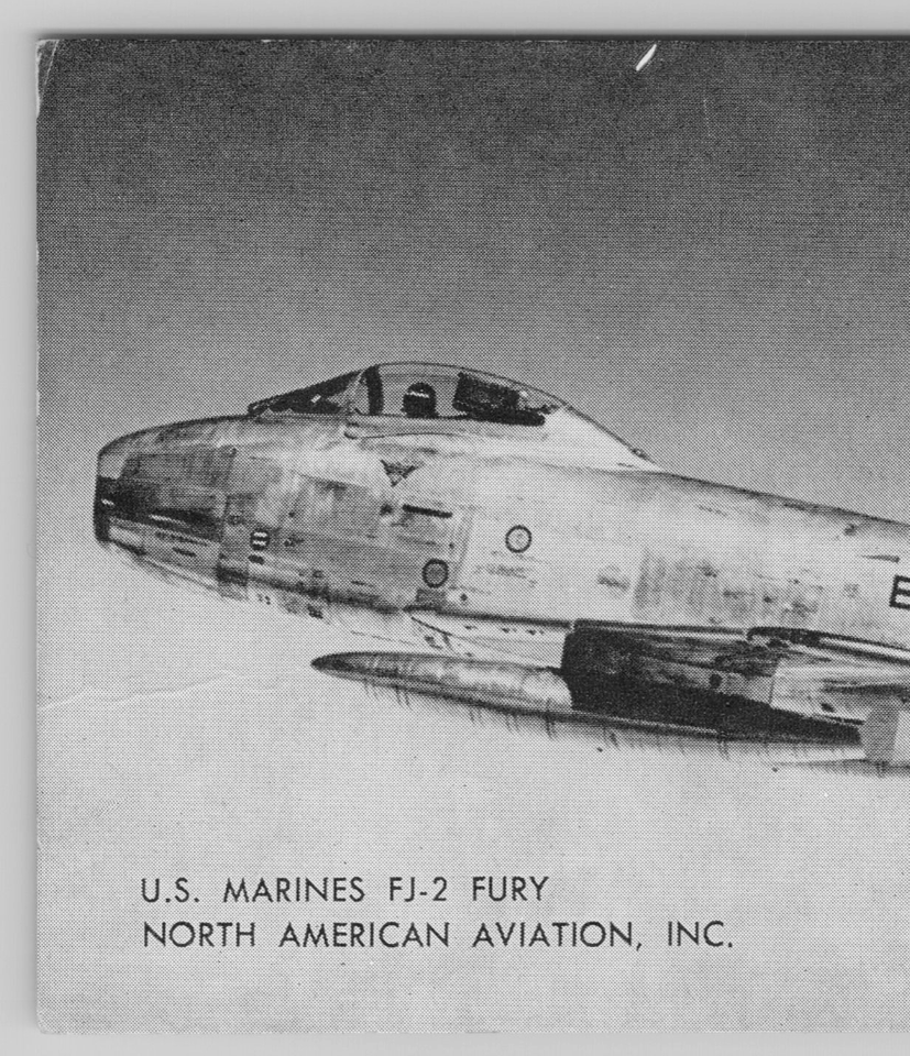 Arcade Card US Marines FJ-2 Fury North American Aviation Inc Jet ...