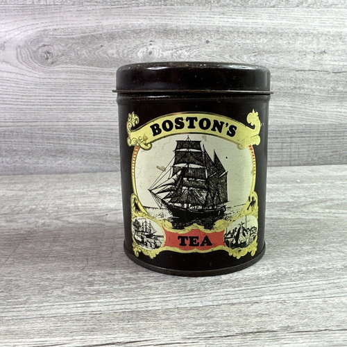 Vintage Boston Tea Company Metal Tin Jeremiah Jacobs Brown /Gold | eBay