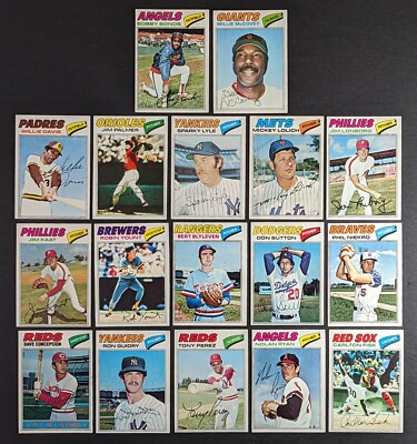 1977 Topps Baseball Lot 17 Cards Nolan Ryan Carlton Fisk Robin Yount | eBay
