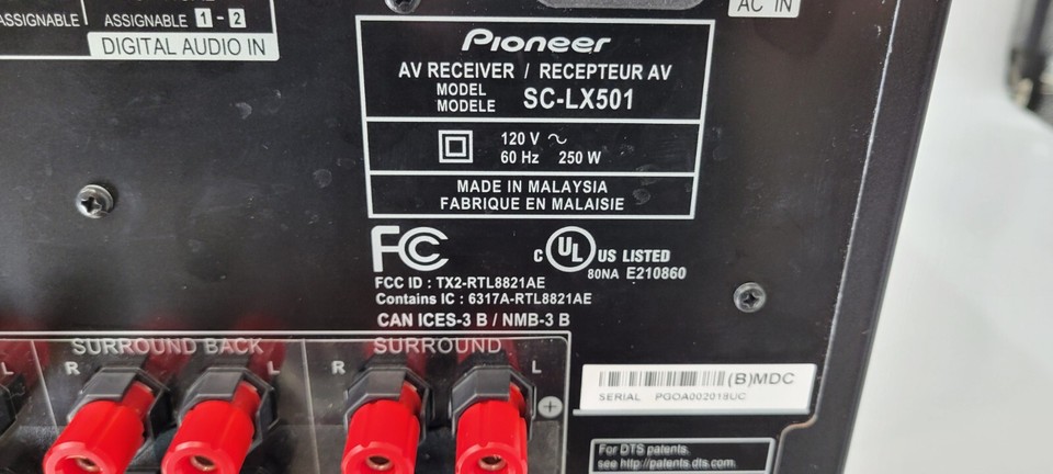 Pioneer Elite SC-LX501 AV Amplifier Receiver - TESTED - GC-5269 | eBay