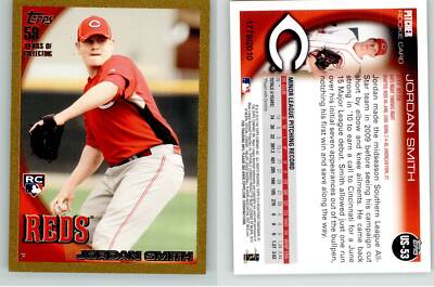 Jordan Smith 2010 Topps Update Gold #US-53 Cincinnati Reds RC Rookie | eBay