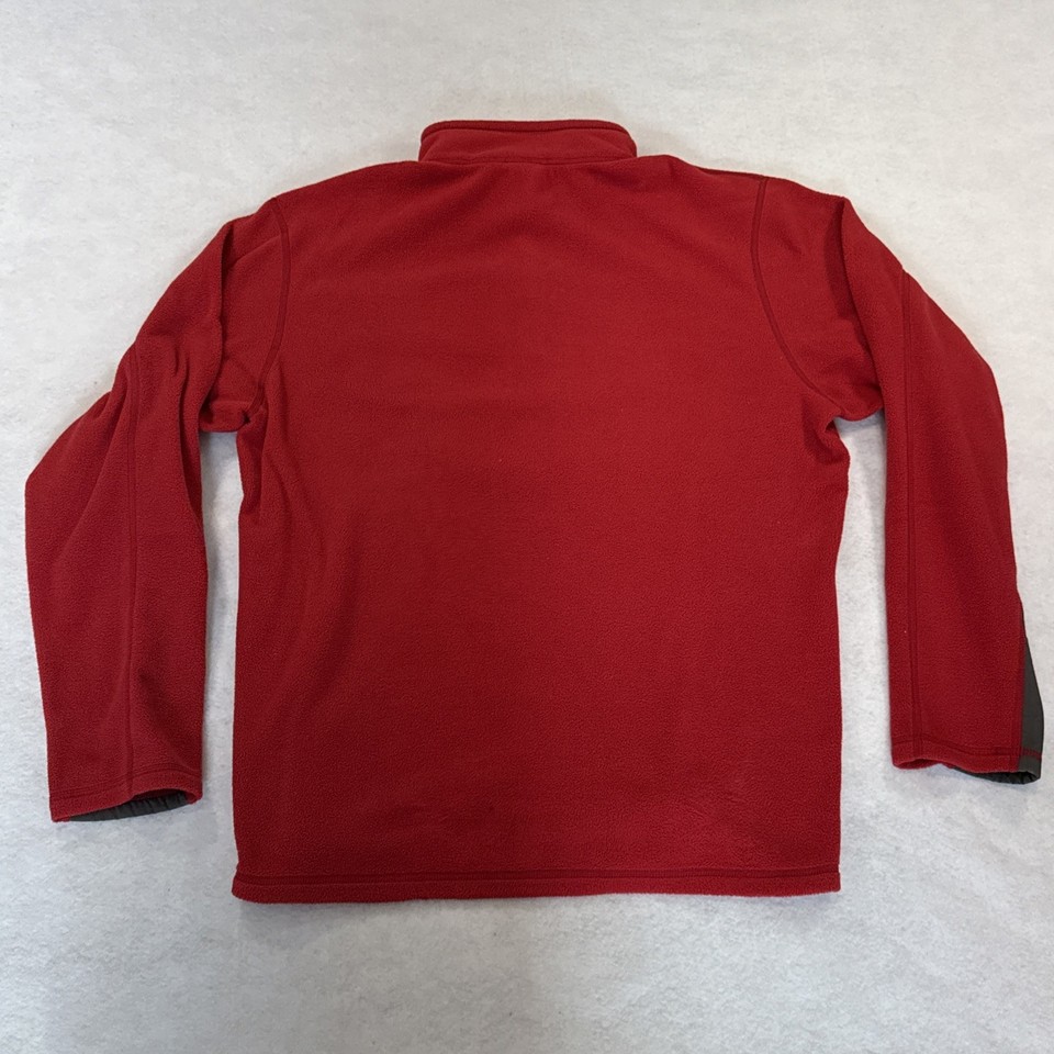 The North Face Fleece Mens Large Red Polartec Jacket 1/4 Zip Pullover ...