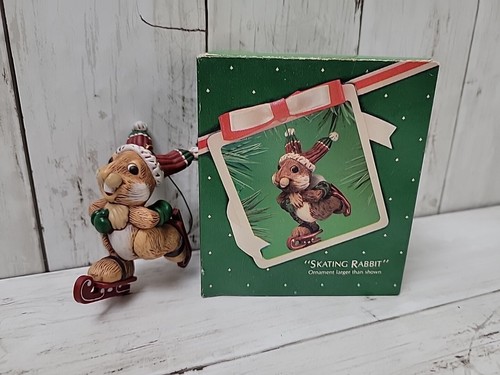 Vintage Hallmark Skating Rabbit Keepsake Ornament 3 1/4" Christmas | eBay