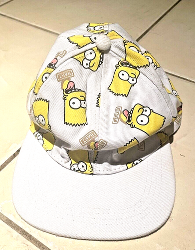 Bart Simpson White Snapback Adjustable Baseball Cap - One Size Fits ...