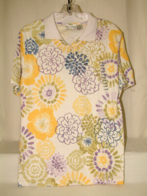 7084 SHORT SLEEVE POLO SHIRT FROM KENNETH TOO CASUALS SZ LG MULTI COLOR ...