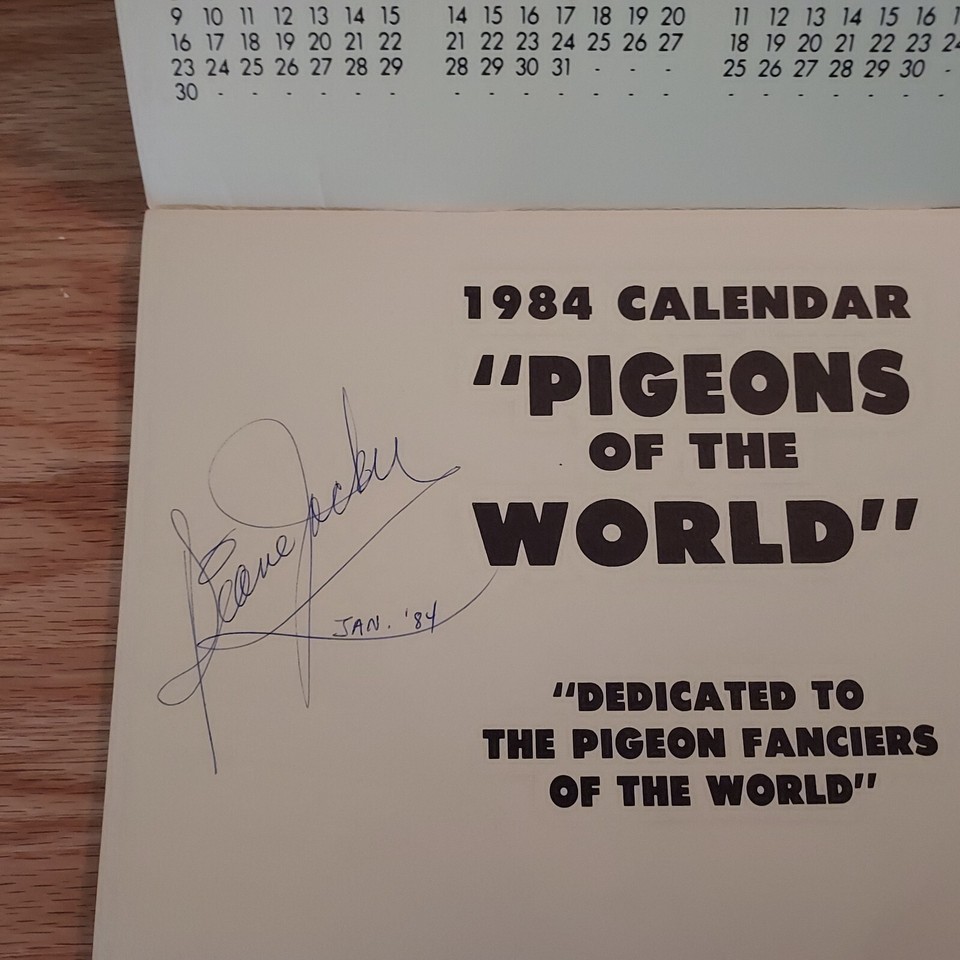 Vintage Issue 4 1984 Pigeons of the World Diane Jacky 12 Month Calendar ...