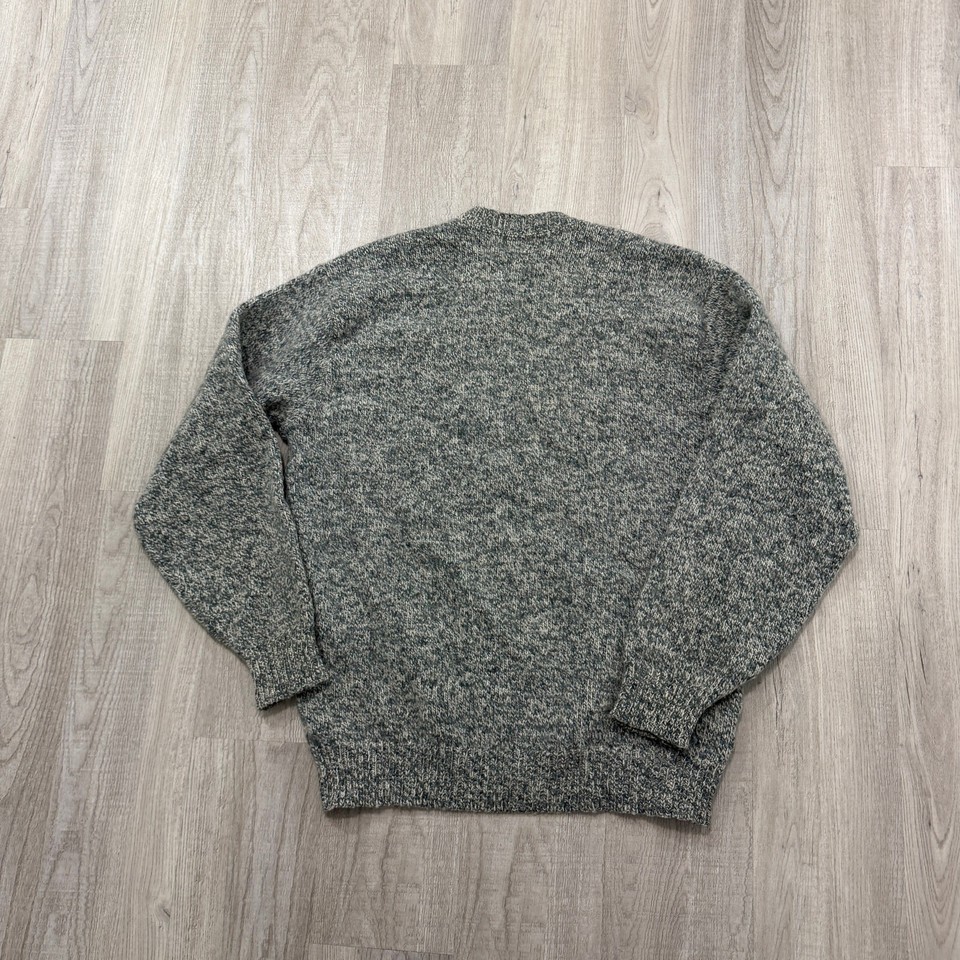 Vintage Lands End Wool Sweater Men's Large Tall Gray Crewneck Knit ...