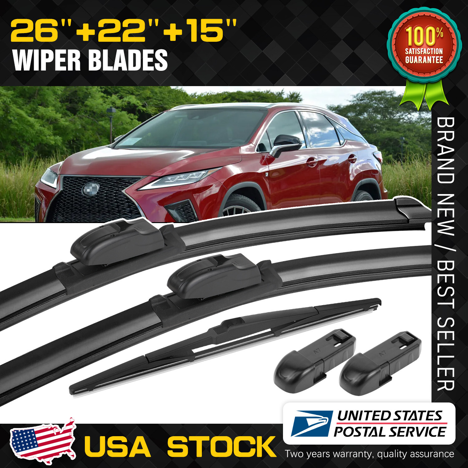 OEM WINDSHIELD WIPER BLADES SET of 26" & 22"&15" For 2004-2022 Lexus ...