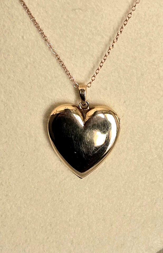 VINTAGE LADIES 14KT YELLOW GOLD HEART SHAPE LOCKET | eBay