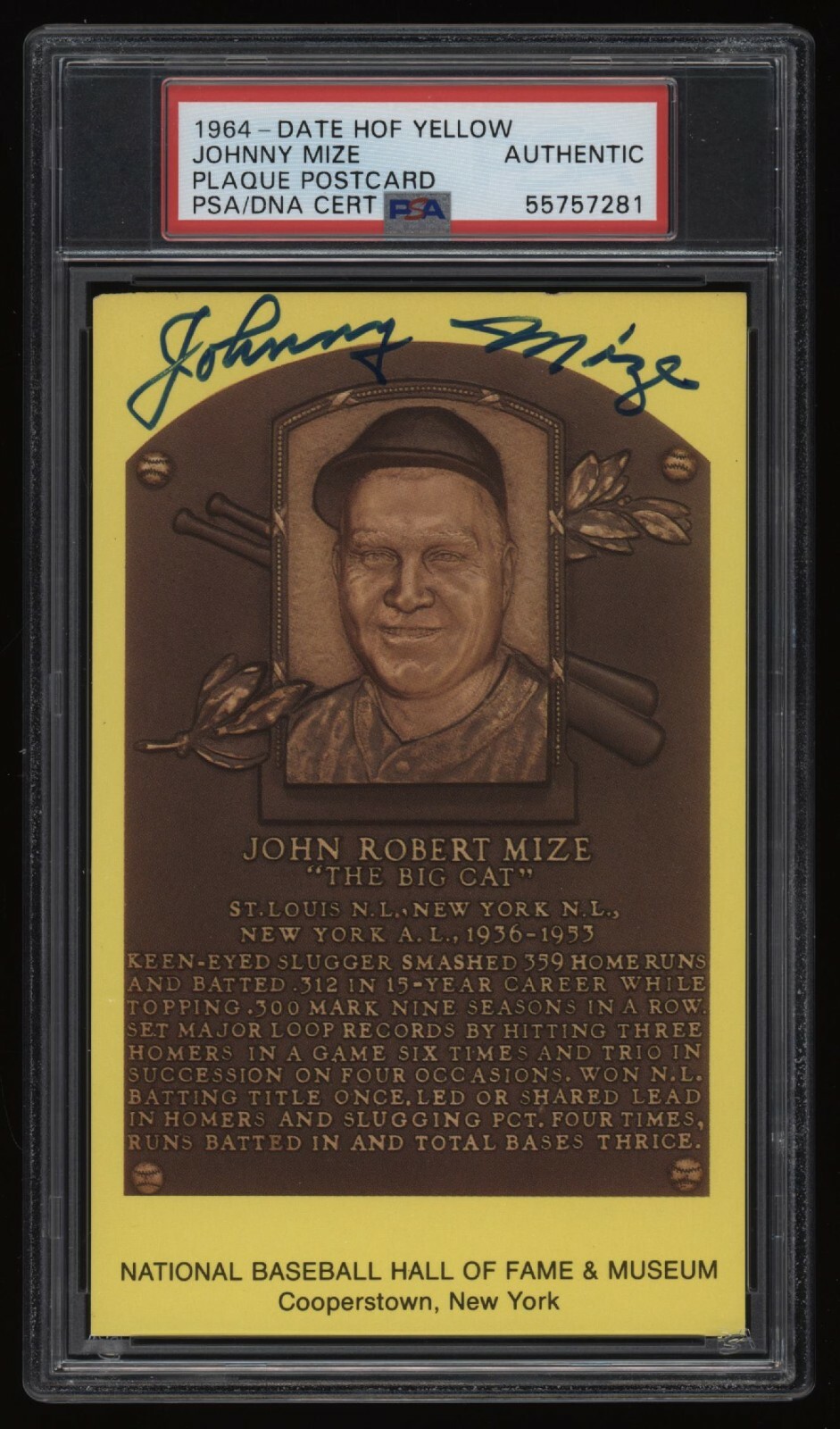 Johnny Mize Autographed Memorabilia | Signed Photo, Jersey ...