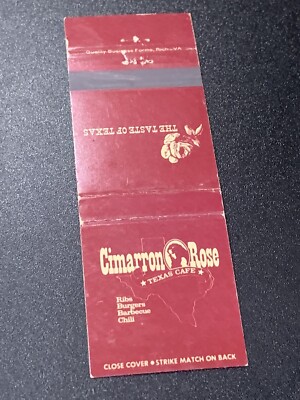 Vintage Texas Matchbook: “Cimarron Rose” | eBay