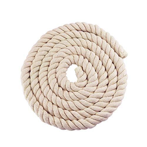 10ft Natural Twisted Cotton Rope Strong Triplestrand Rope For Sports ...