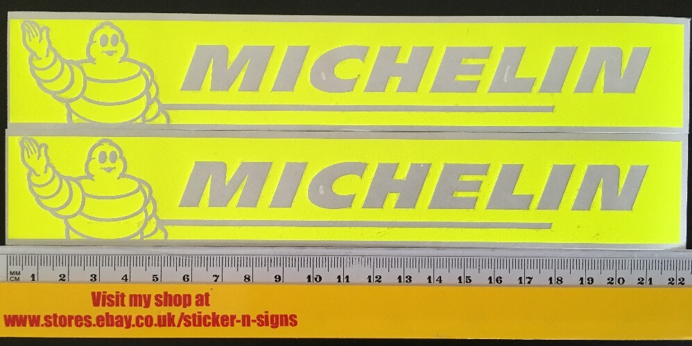 2x Fluro Yellow 220mm x 34mm Michelin Stickers Most Colours | eBay UK