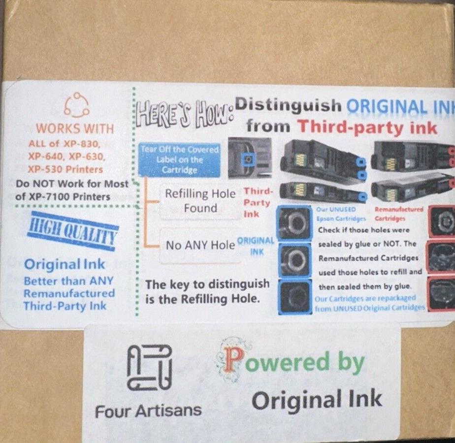 5pk Replacement for Epson 410XL Black 410 Colors XP530 XP630 XP830 ...