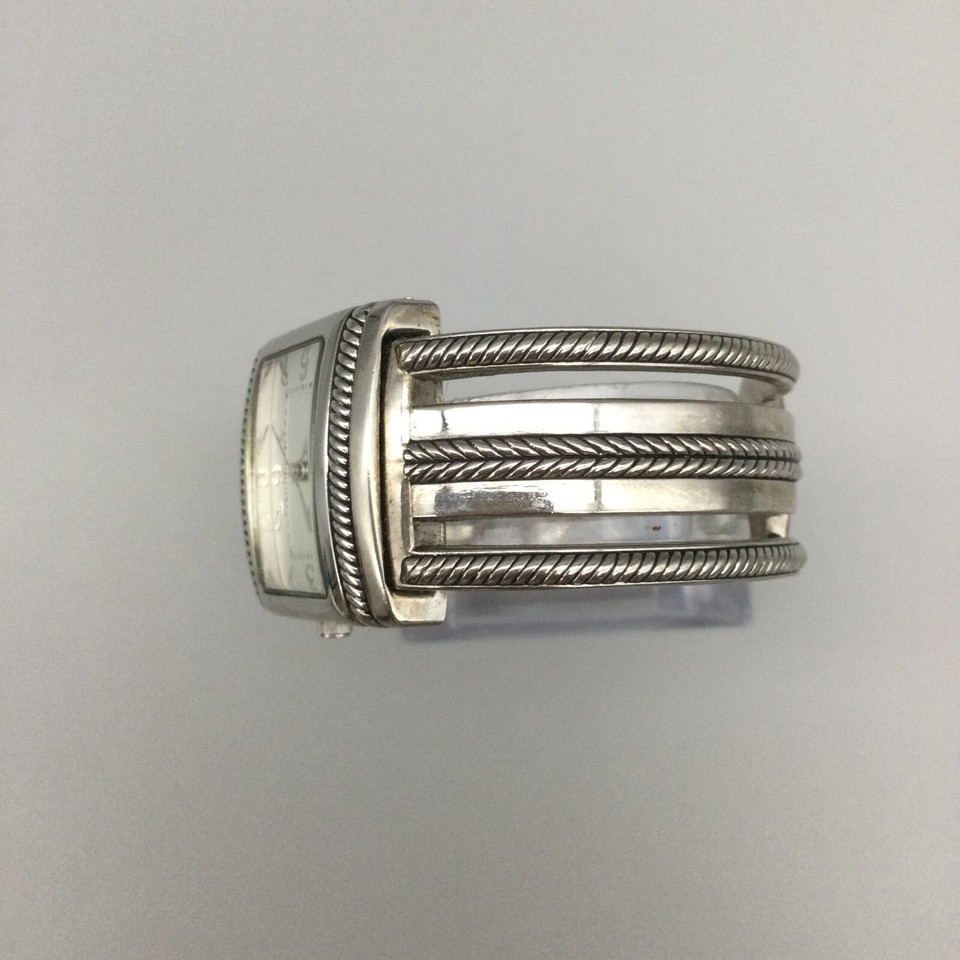 Premier Designs Watch Women 31mm Silver Tone Open Cuff Band New Battery ...