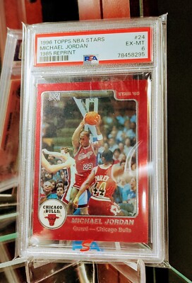 1996 TOPPS NBA STARS MICHAEL JORDAN 1985 REPRINT PSA 6 EX-MT RARE!!! | eBay