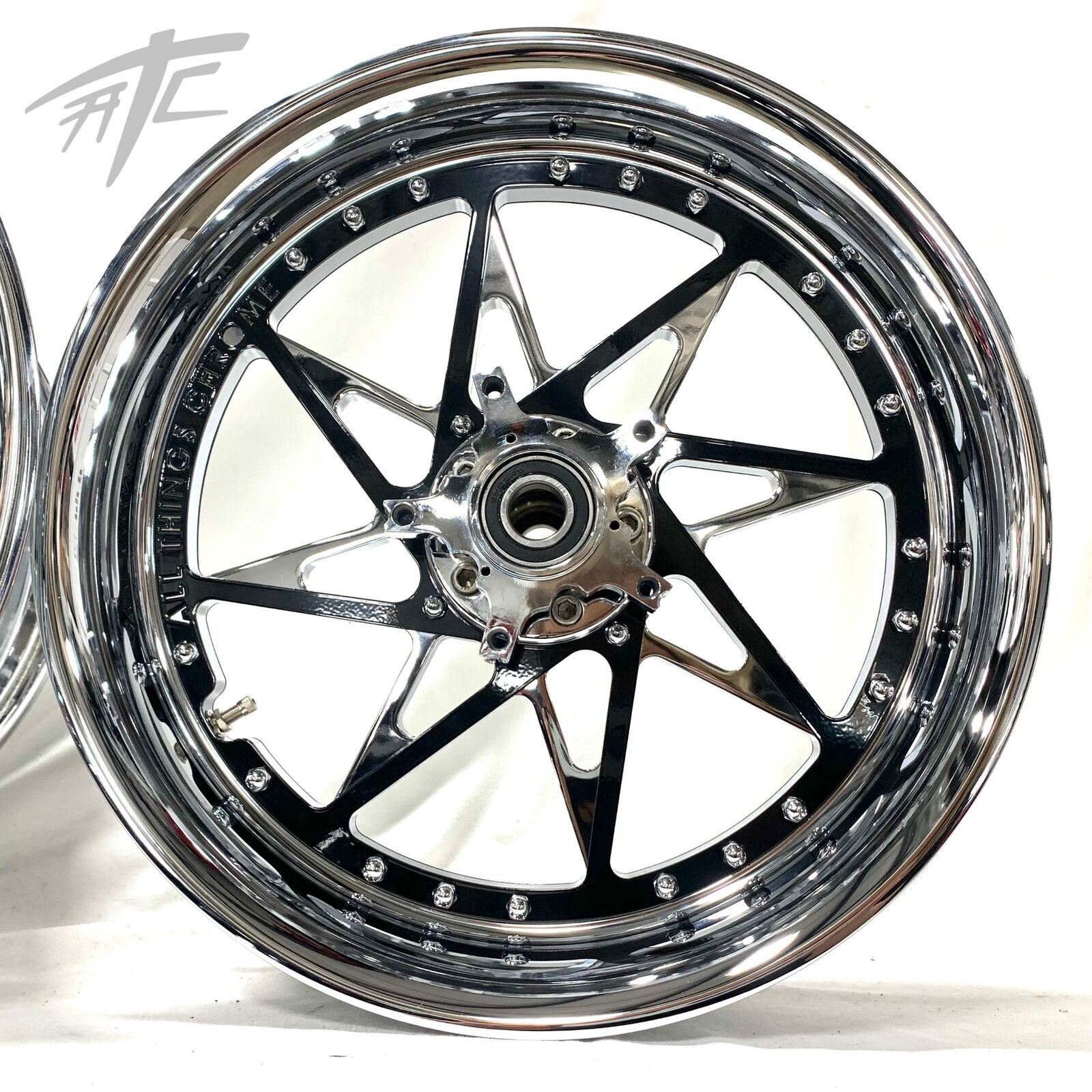 GSXR STOCK SIZE CHROME & BLACK SWITCHBACK WHEELS 01-08 SUZUKI GSXR 1000 ...