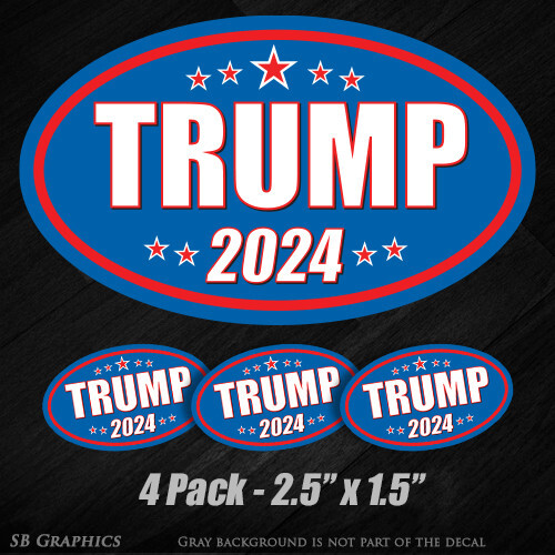 4x Trump 2024 sticker MAGA president vinyl hard hat Republican America ...
