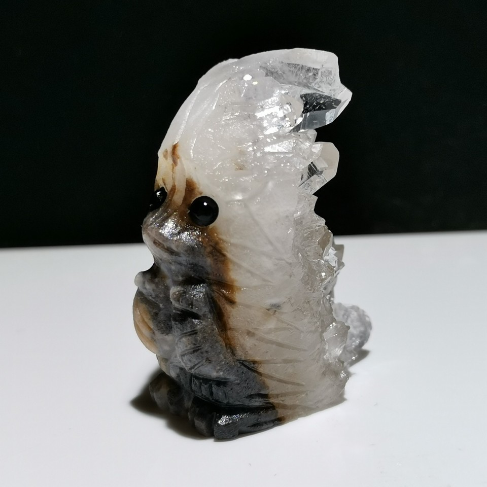 Natural Crystal Clusters Quartz Mineral Specimens,Hand Carved Hedgehog ...