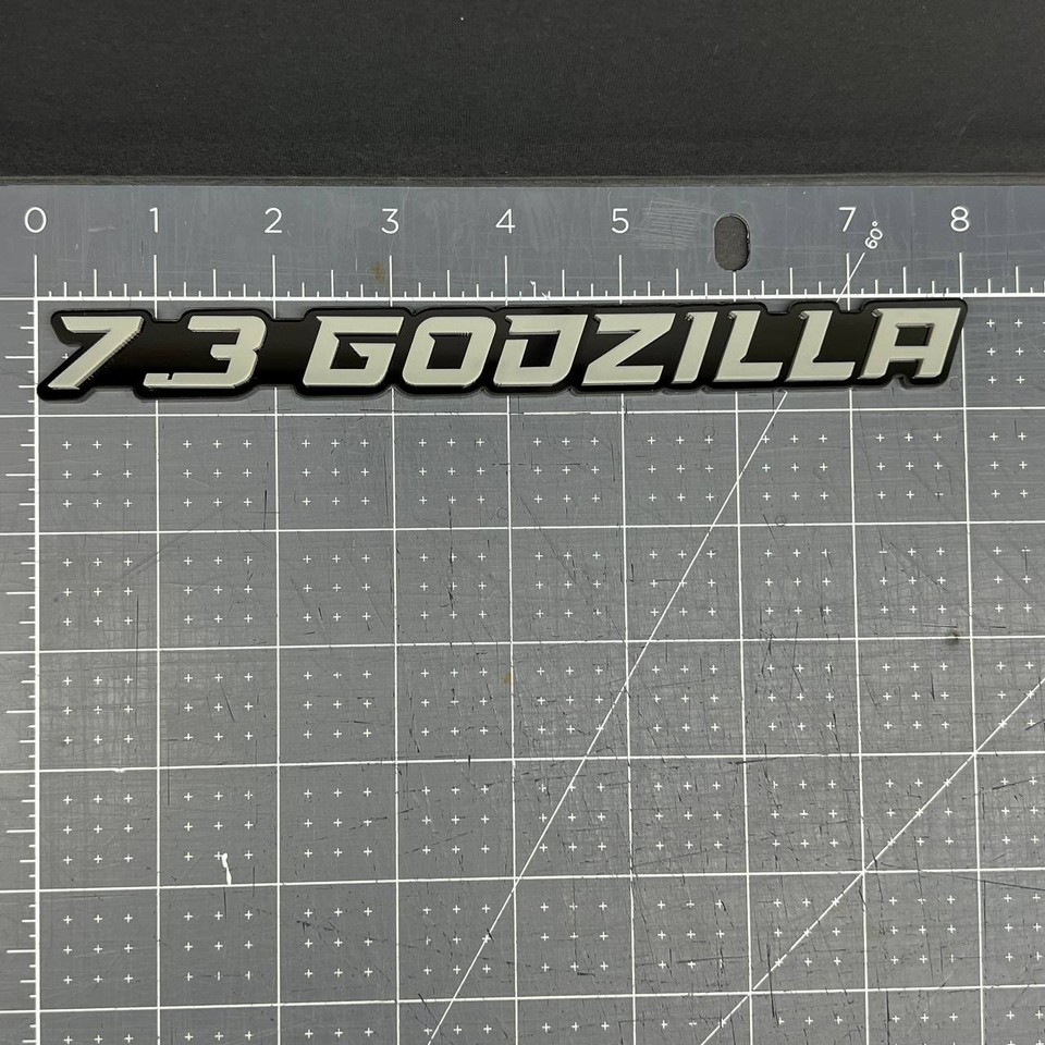 2PCS 7.3L GODZILLA Emblems Grey – 3D Fender Badges for Ford Engine ...