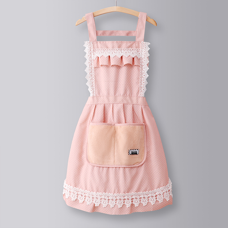 Lace Ruffled Apron Pleat with Pocket Cute Sweet Florist Baking Cooking ...