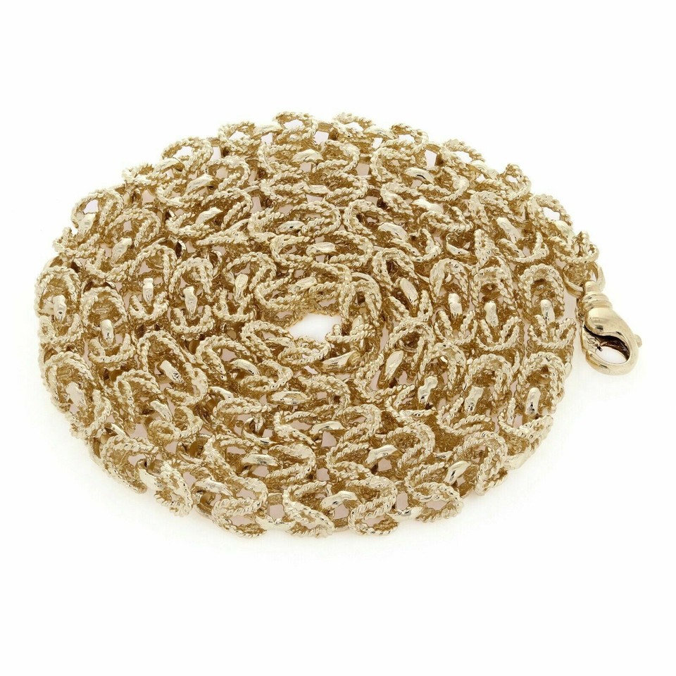 14k Yellow Gold Solid Turkish Style Chain Necklace 24" 7mm 82 grams | eBay