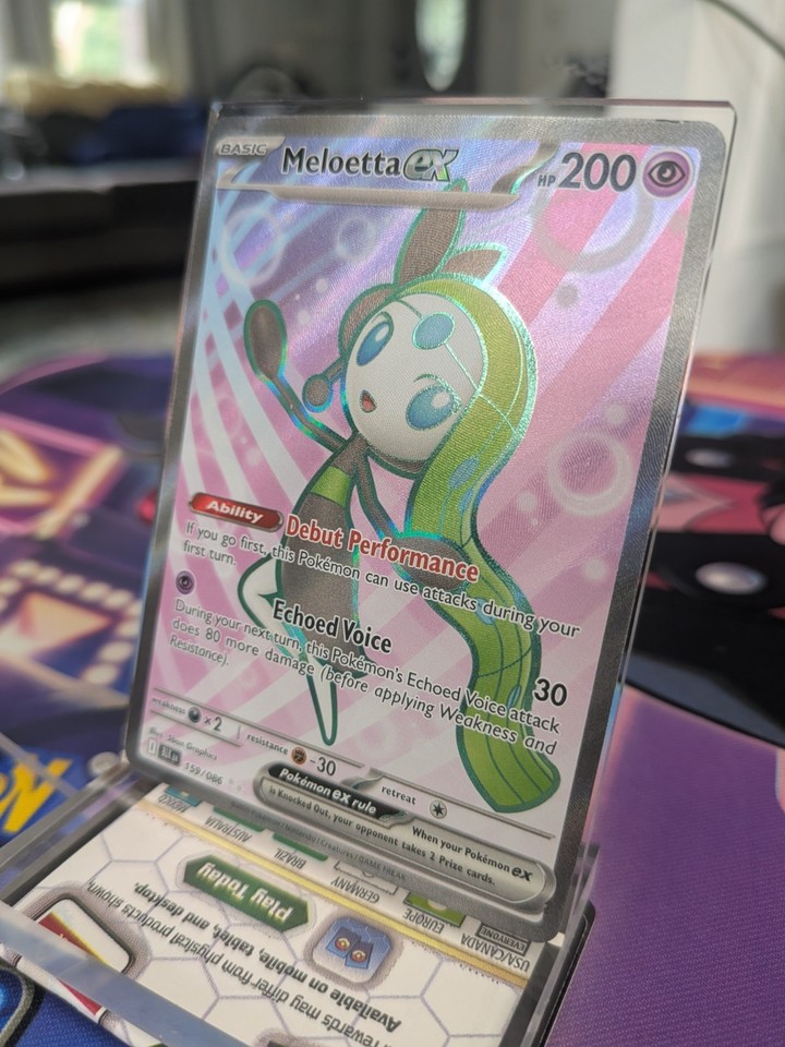 Pokemon Meloetta EX Black White Holo Card 159/086 Sv: Black Bolt | eBay