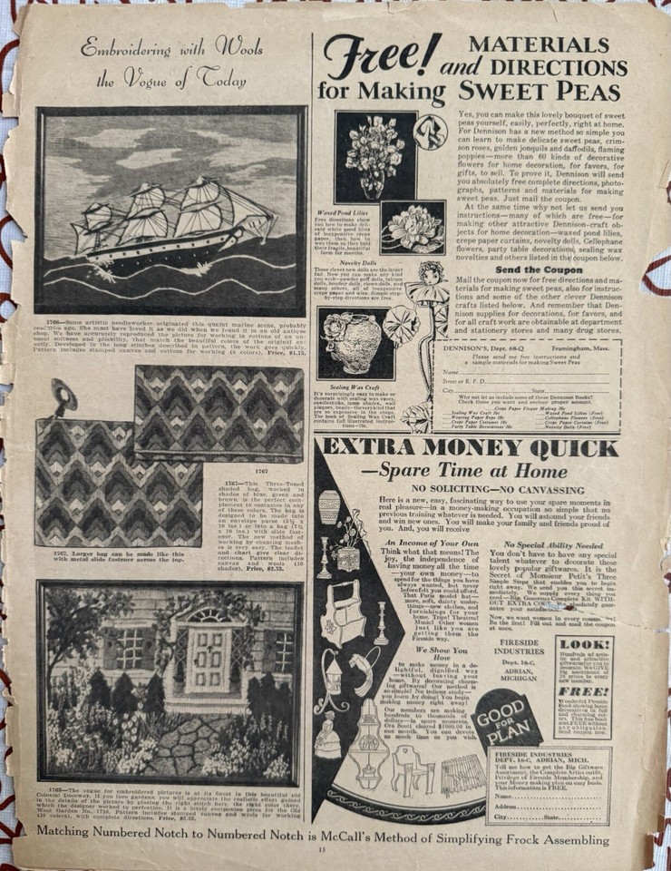 McCall Style News MARCH 1930 Vintage Sewing Patterns Flyer Original ...