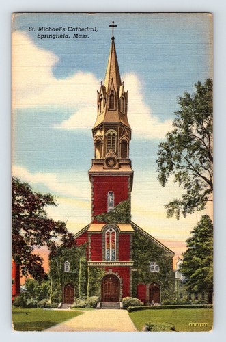 Postcard Massachusetts Springfield St Michael Catholic Church 1940s ...