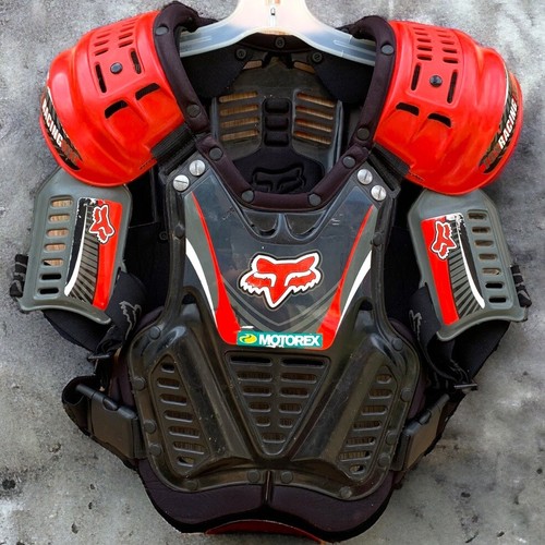 Vintage FOX Motocross Racing Chest Protector Youth Size ? Red Black ...