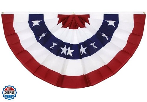 2x4Ft American Flag Bunting Patriotic Decorations,1 Pcs USA Pleated Fan ...