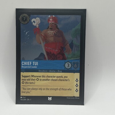 CHIEF TUI Respected Leader FOIL NM-MINT 143/204 Disney Lorcana TCG | eBay