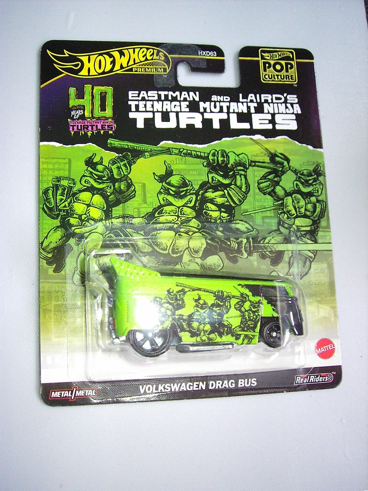 HOT WHEELS TMNT premium TEENAGE MUTANT NINJA TURTLES 40th VW DRAG BUS ...