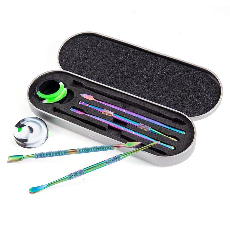 Colorful Stainless Steel 6-Piece Double Head Bong Cleaning Tools Nail ...