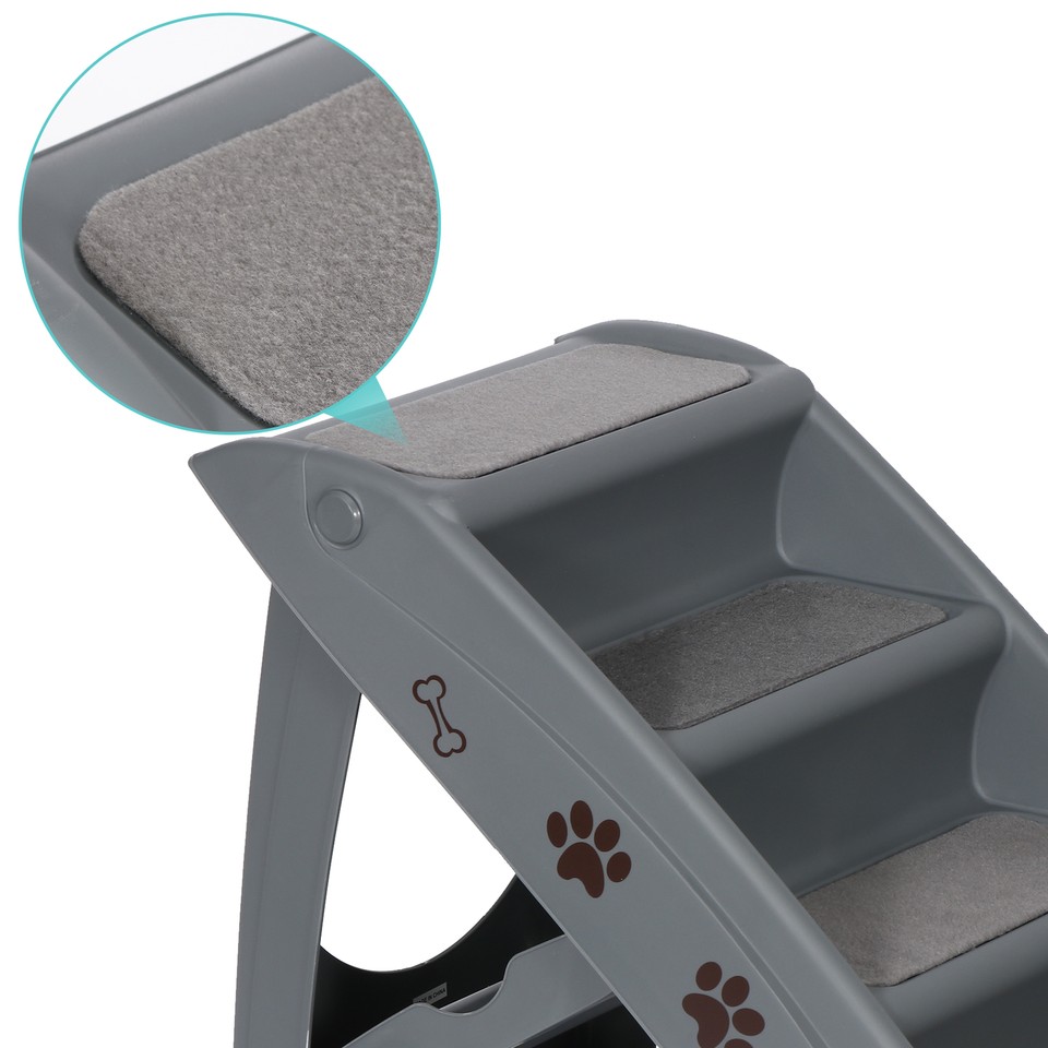 Dog Stairs Foldable 4 Steps Pet Dog Step for High Bed Indoor Outdoor ...