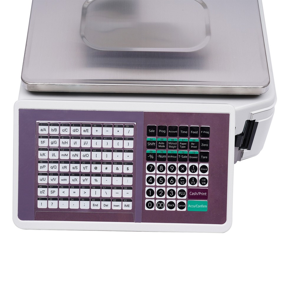 Commercial Digital Food Price Computing Scale 66lbs with Dual Label ...