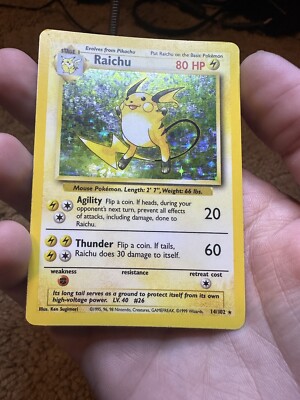 Pokémon TCG Raichu Base Set 14/102 Holo Unlimited Holo Rare | eBay