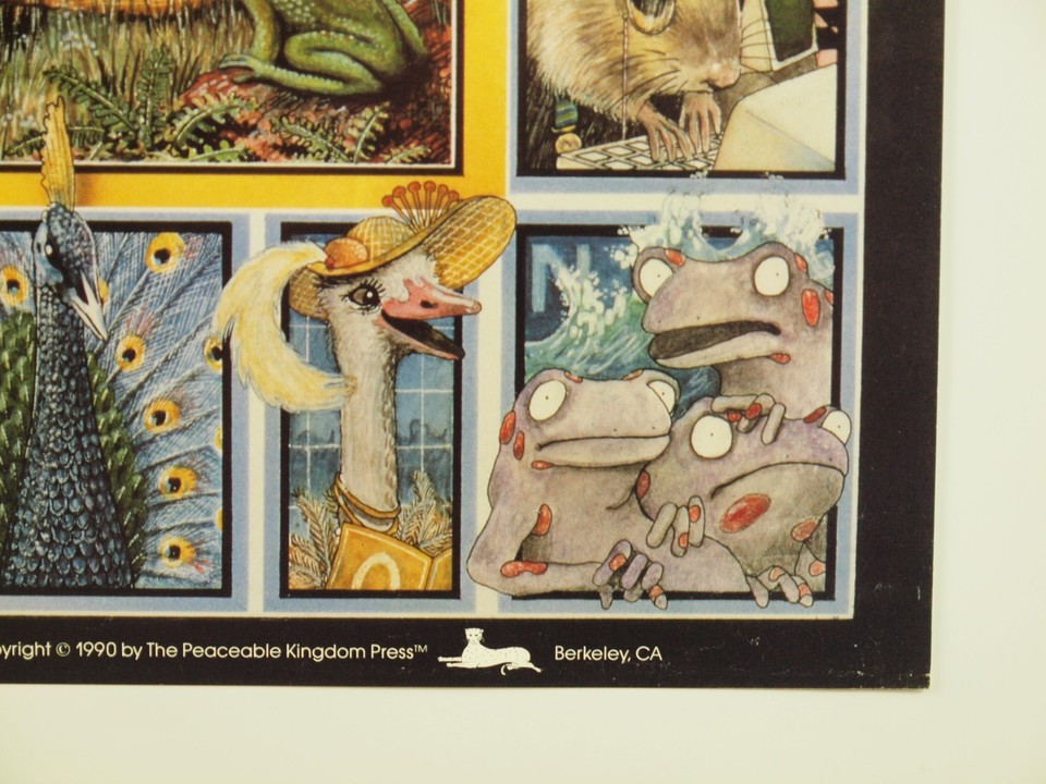 GRAEME BASE Animalia ~ vintage promotional poster ~ illustrated animals ...